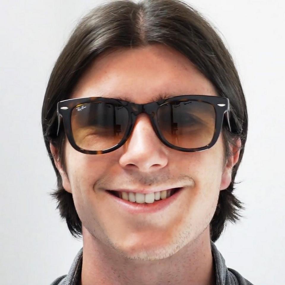 Sunglasses Rectangle Light Havana Brown Gradient Folding Wayfarer